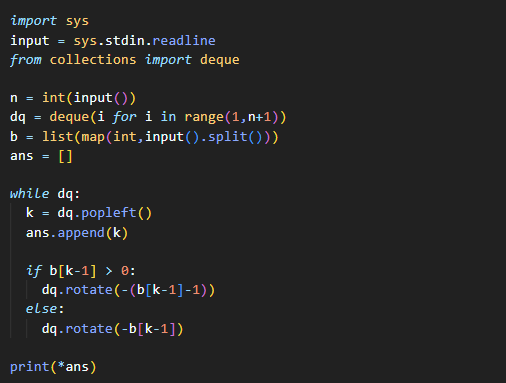 [백준 알고리즘] 2346번: 풍선 터뜨리기 (Python)