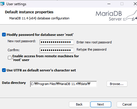 Setting up MariaDB, Heidi SQL