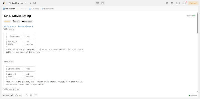 [LeetCode] 1341. Movie Rating