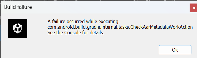 유니티 Gradle build failed.