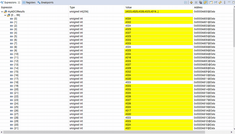 TMS320F28388D ] ADC (ePWM 타이머를 사용한 Interrupt 방식)