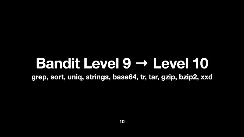Bandit Level 9 → Level 10
