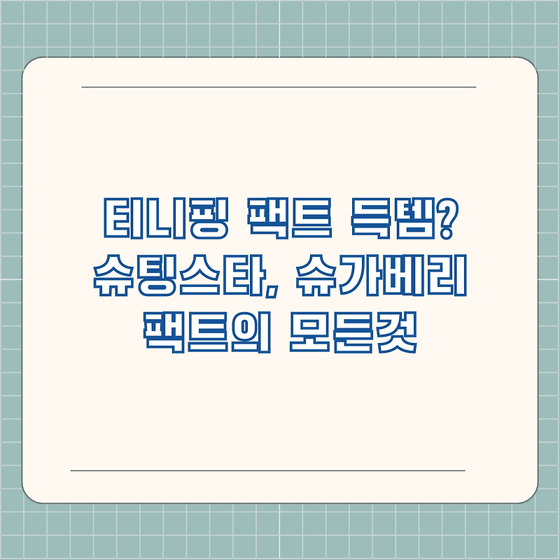 티니핑 팩트 득템 슈팅스타 슈가베리 팩트의 모든것