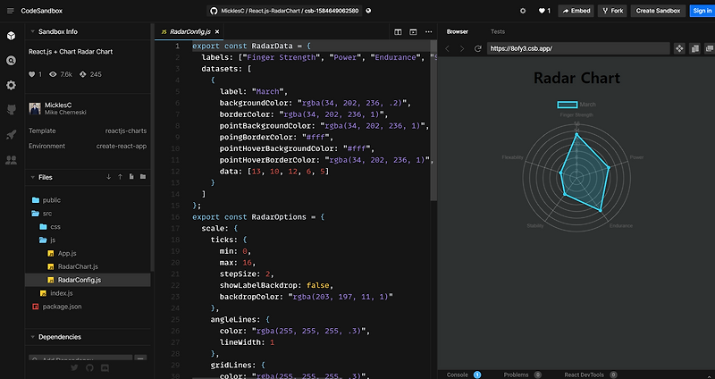 React Chartjs 2 Radar 사용기