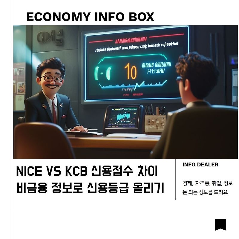 2024 NICE vs KCB 신용점수 등급표 차이와 비금융 정보로 신용등급 올리기, 대출금리 우대📊