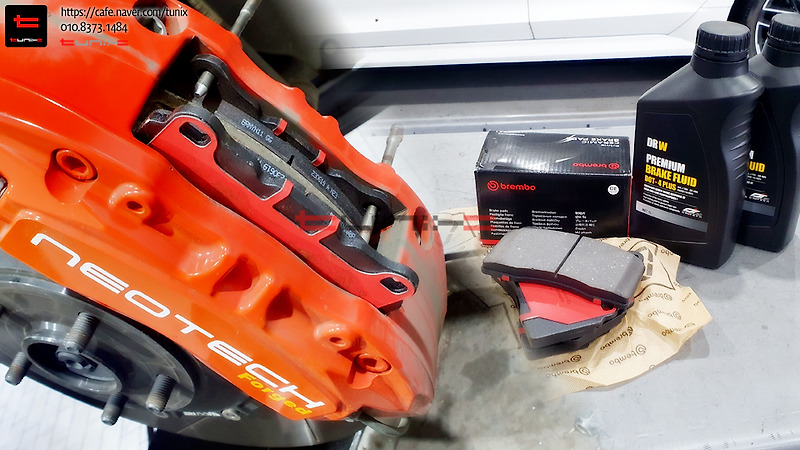 네오테크NF4p - 저소음 저분진 브렘보NAO 세라믹패드 GG등급 & 브레이크오일교환 K5 DL3 ( 대구브레이크튜닝 튜닉스 쏘나타 DN8 디엣지 )