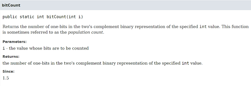 Integer.bitCount()