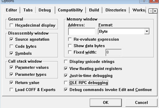 VC60 에서 step into하면 "Unhandled exception in EXENAME.EXE (OLE32.DLL ...