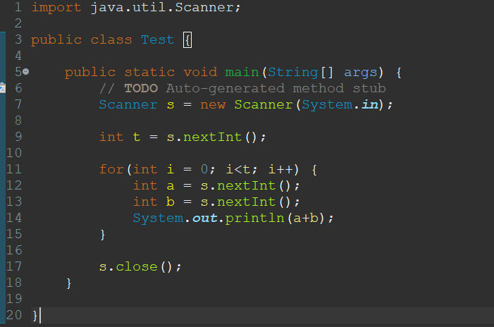 [JAVA/백준/단계별] 3단계: 반복문 - #10950 A+B - 3