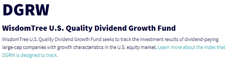 [ETF정리] WisdomTree US Quality Dividend Growth Fund(DGRW)