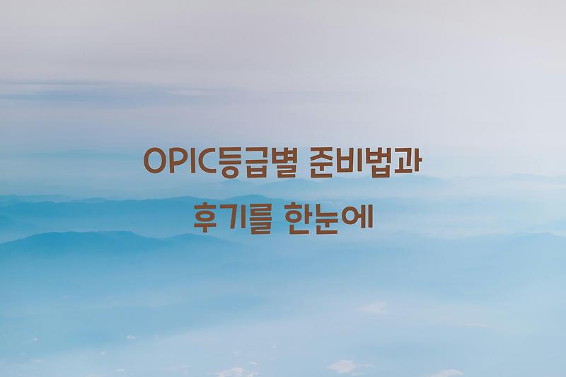 OPIC등급별 준비법과 후기를 한눈에