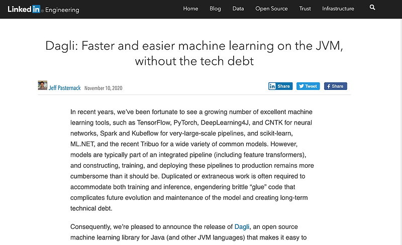 두레박 캠퍼스 :: [뉴스]Java용 오픈소스 라이브러리 Dagli (linkedin)
