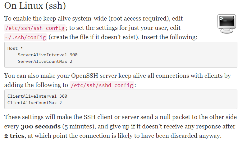 [linux] ssh keep alive, ssh 접속 유지하기