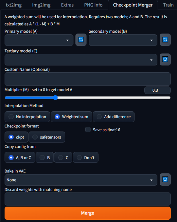 스테이블디퓨전 stable diffusion-Checkpoint Merger