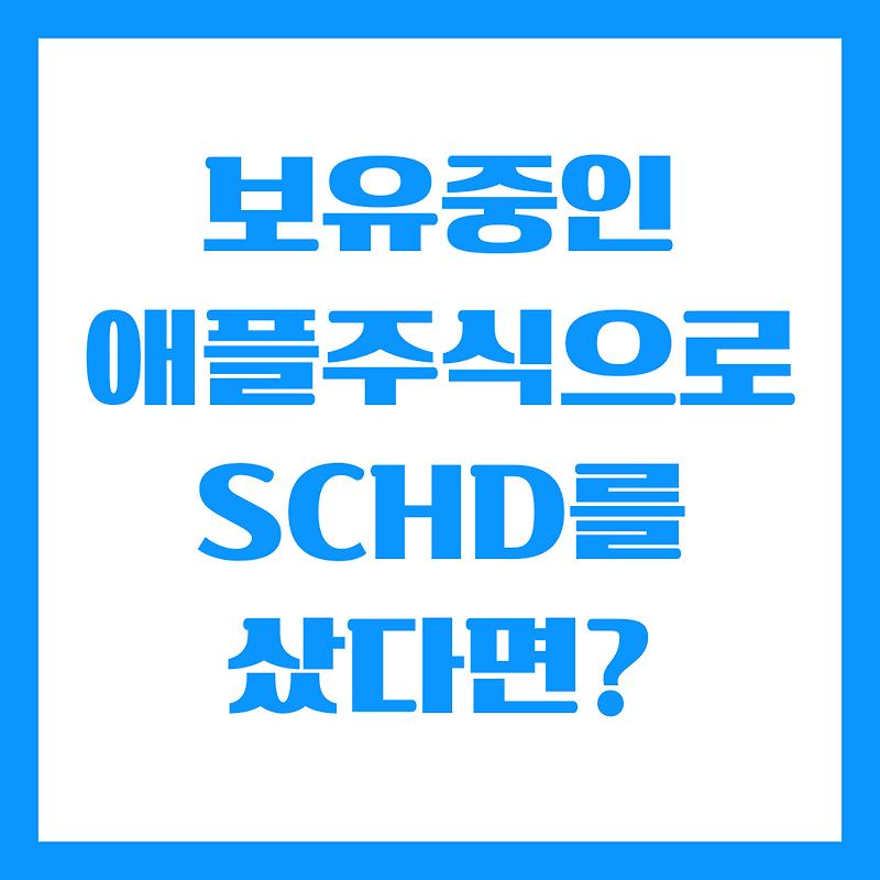 보유중인 애플 주식으로 미국 고배당 ETF SCHD를 샀다면? feat. 수익 비교, 배당 비교