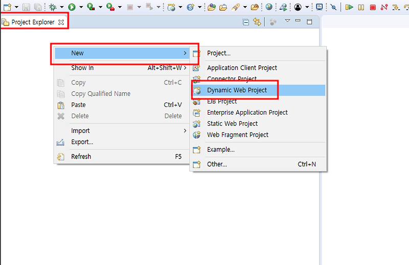 [Eclipse] - Dynamic web project 생성 방법