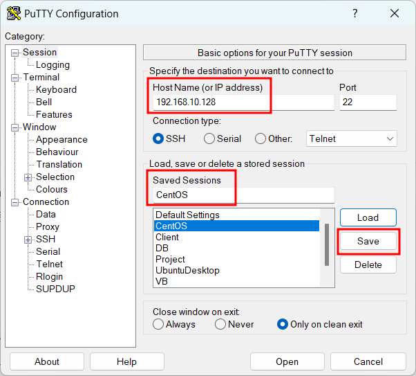 [CentOS] PuTTY를 사용하여 접속하기