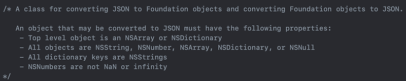 [swift 함수정리] - JSONSerialization 클래스