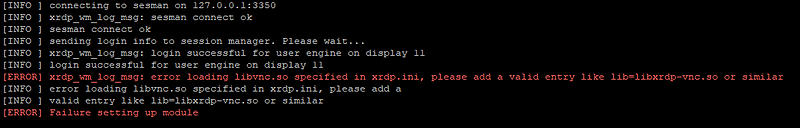 Rocky 8.7.x ver xrdp error xrdp_wm_log_msg: error loading libvnc.so