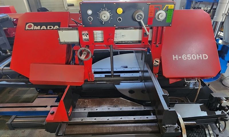 [톱기계/밴드쇼] 아마다 H650HD 수동톱기계 각도절단