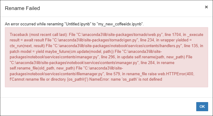 주피터 노트북 NameError: name 'os_path' is not defined