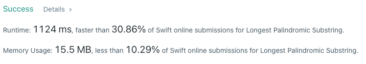 [LeetCode] 5번 - Longest Palindromic Substring [Swift]