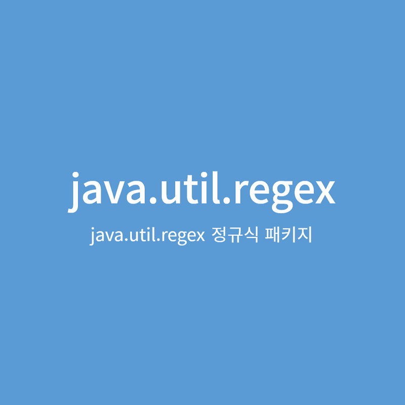 java.util.regex 정규식 패키지