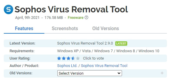 Sophos Virus Removal Tool 무료 다운로드