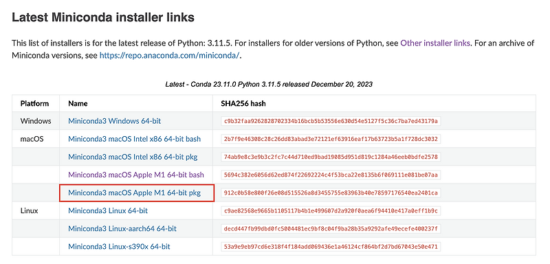 [Python] m1 macbook에서 conda환경 구성하기