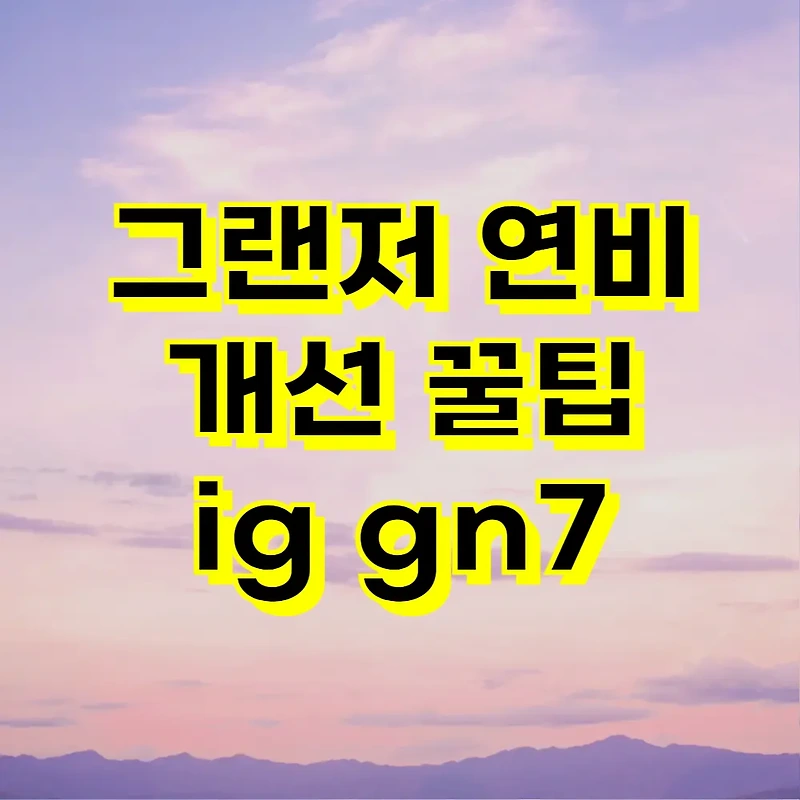 그랜저 연비 개선 꿀팁 ig gn7