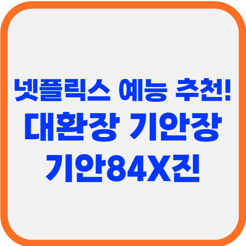 넷플릭스 예능 추천! 대환장 기안장 기안84X진 울릉도 민박 대소동