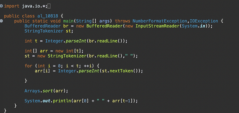 Java 백준 10818번 문제