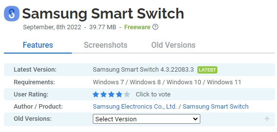 Samsung Smart Switch 무료 다운로드