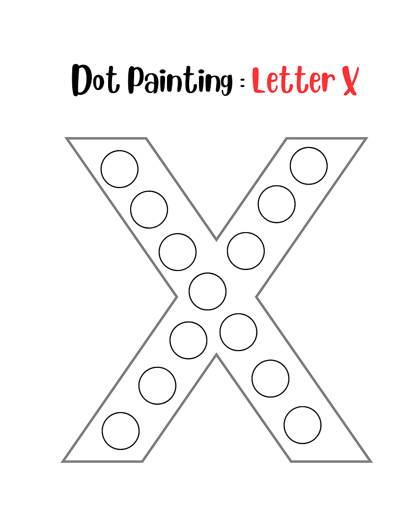 알파벳 대문자 X 워크시트