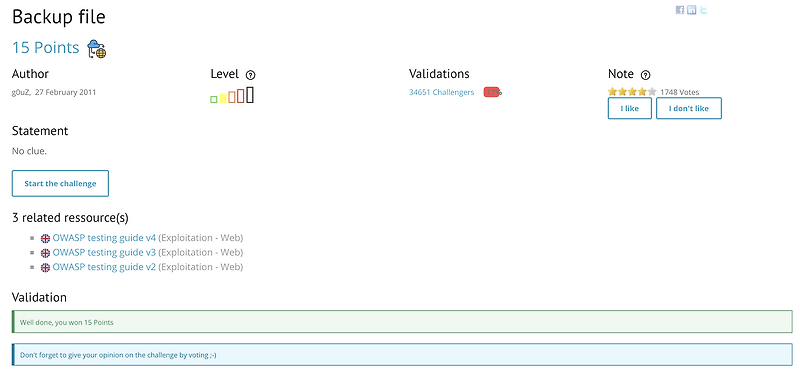 rootme - Backup file