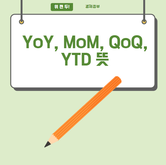 YoY MoM QoQ YTD 뜻 [경제용어]