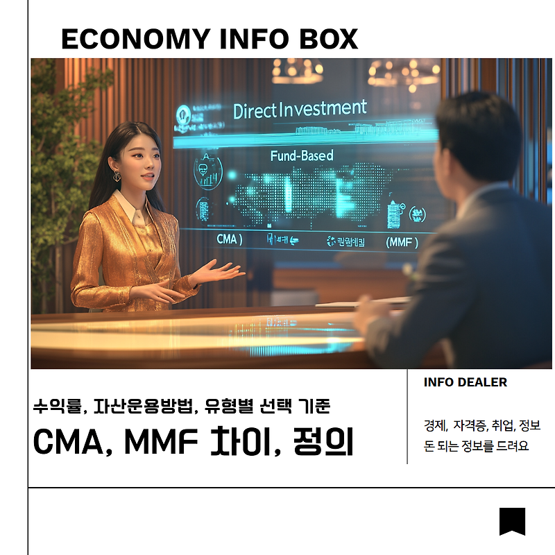 CMA, MMF 차이, 정의, 수익률, 자산운용방법, 유형별 선택 기준