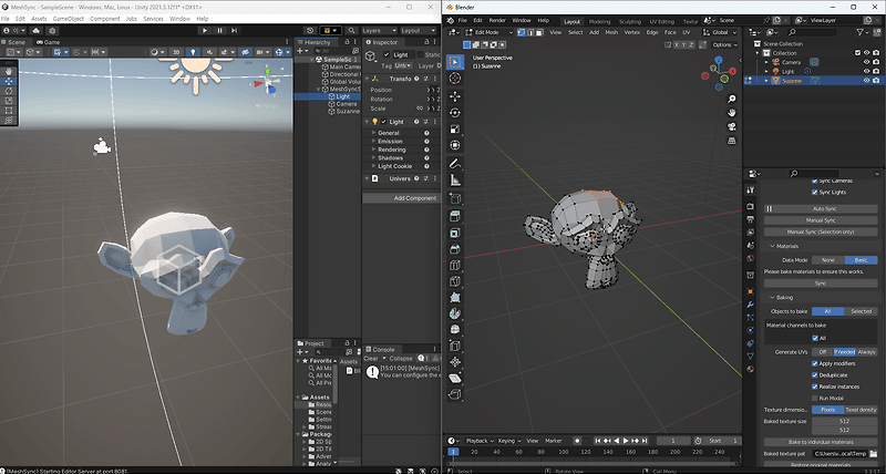 [Unity] MeshSync 패키지 (Blender-Unity 실시간 싱크)