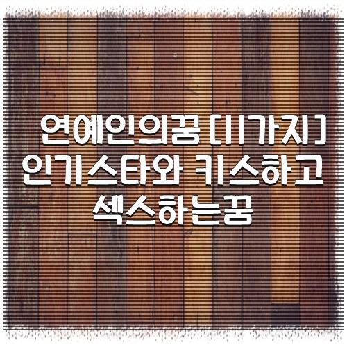 연예인의꿈 11가지 인기스타와 키스하고 섹스하는꿈