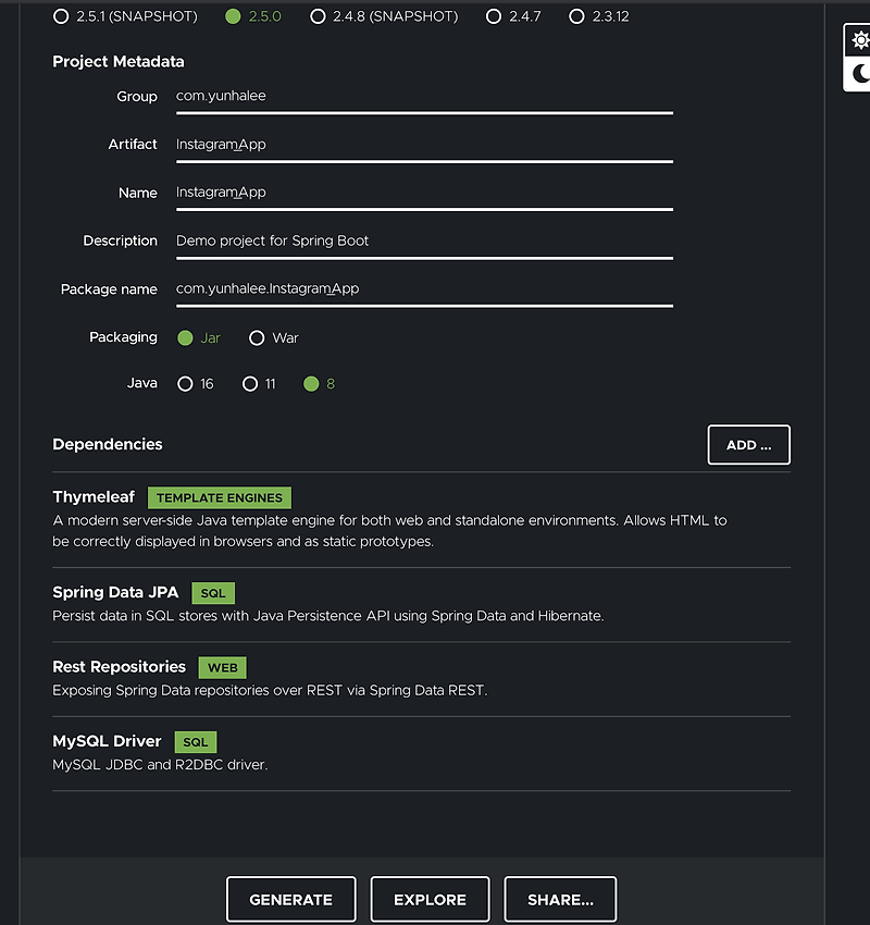 Instagram 클론 -1) springboot시작하고 user모델 만들기 :: 합니다, 개발공부📝