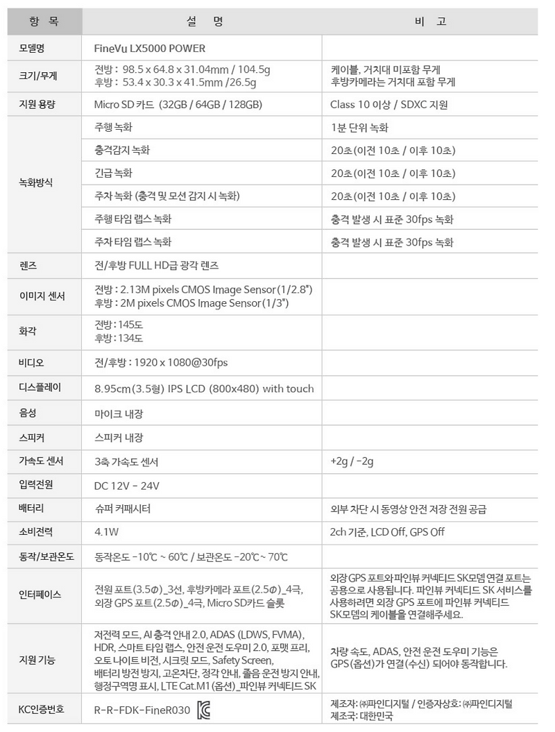 파인뷰 LX5000 Power 후기