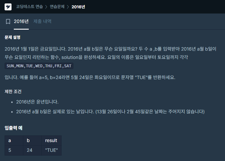 [프로그래머스/Java] 2016년(Calendar, LocalDate) — Yewon's Dev Log 🏻