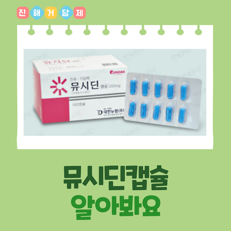 뮤시딘캡슐 성분정보 효능효과 용법용량 주의사항