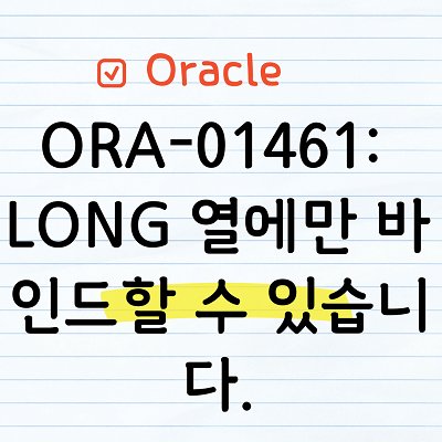 ORA-01461: LONG 값은 LONG 열에 삽입할 때만 바인드할 수 있습니다.
