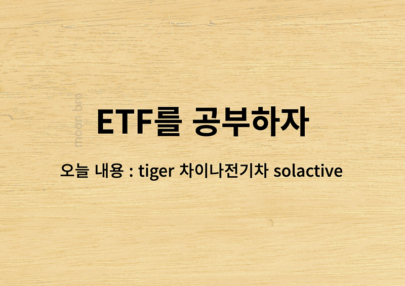 ETF 공부 / Tiger 차이나전기차 solactive / 중국 전기차 시장 투자하기