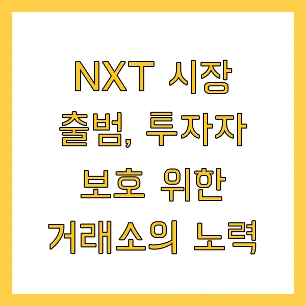 NXT 시장 출범, 투자자 보호 위한 거래소의 노력