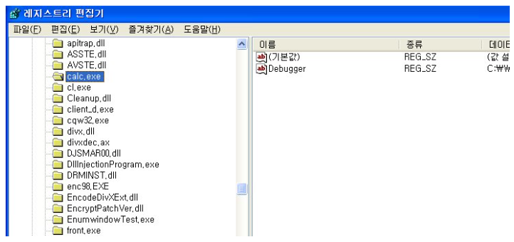 취약점 분석 - 프로세스 시작시 자동 디버깅