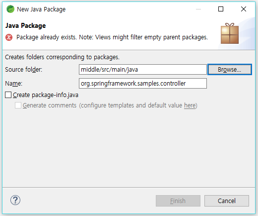 [STS] Package already exists. Note: Views might filter empty parent ...