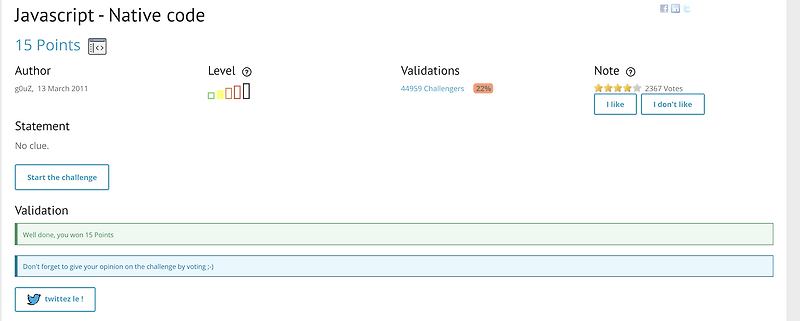 rootme - Javascript - Native code