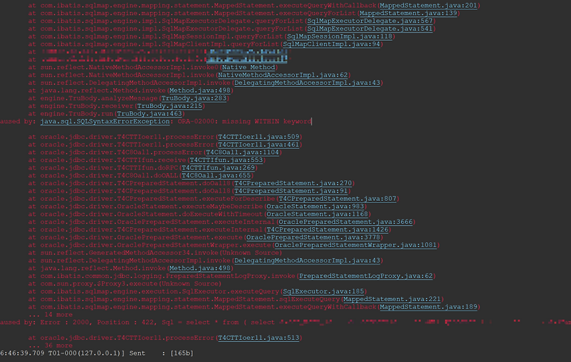 [XML/SQL/Oracle] SQLSyntaxErrorException: ORA-02000: missing WITHIN keyword — 깡패토끼